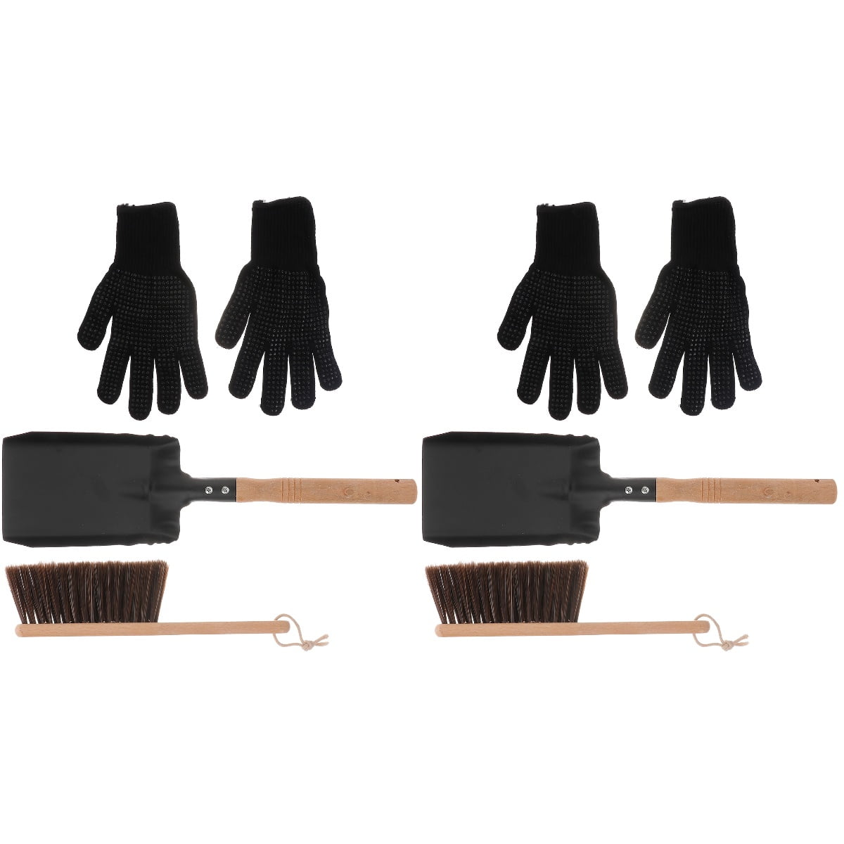 HOMEMAXS 2 Sets Fireplace Cleaning Hand Ash Mittens Black Gloves Work ...