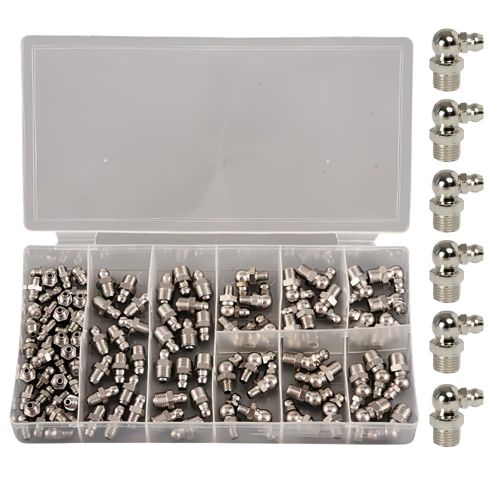 HOMEMAXS 2 Sets Grease Zerk Assortment Straight Angled Grease Fitting ...