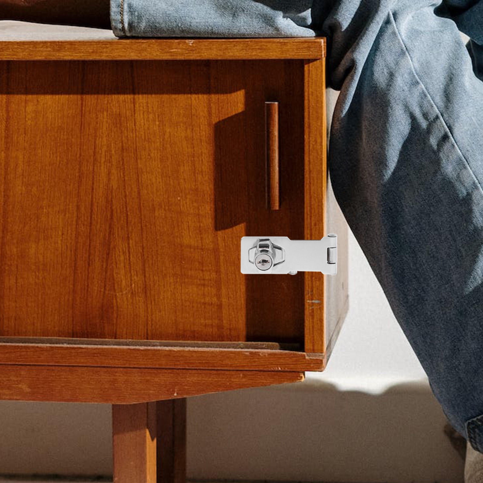 HOMEMAXS 2 Sets Keyed Hasp Lock Latch With Key For Cabinet Twist Knob ...