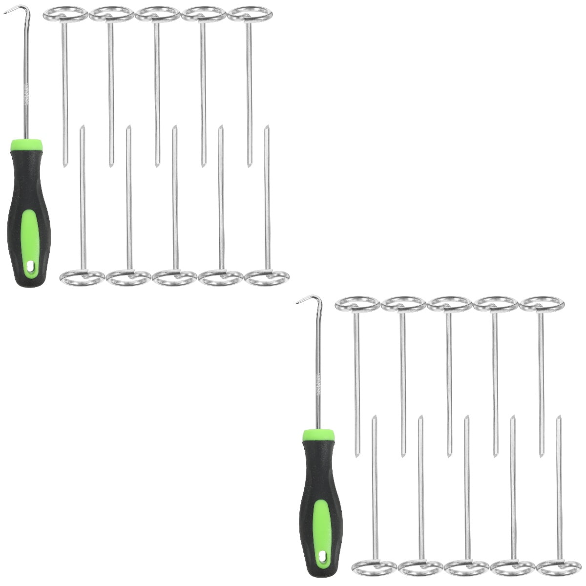 HOMEMAXS 2 Sets Landscape Fabric Stakes Garden Staples Circle Top Pins ...