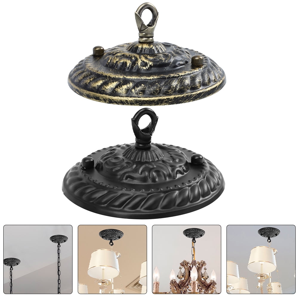 HOMEMAXS 2 Sets Metal Ceiling Light Canopy Vintage Chandelier Plate ...