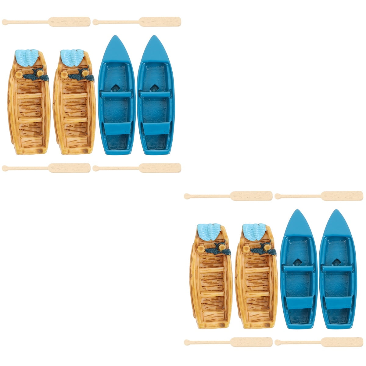 2 Sets Mini Boat Figurine Marine Mini Fishing Boat Miniature Ship Model ...