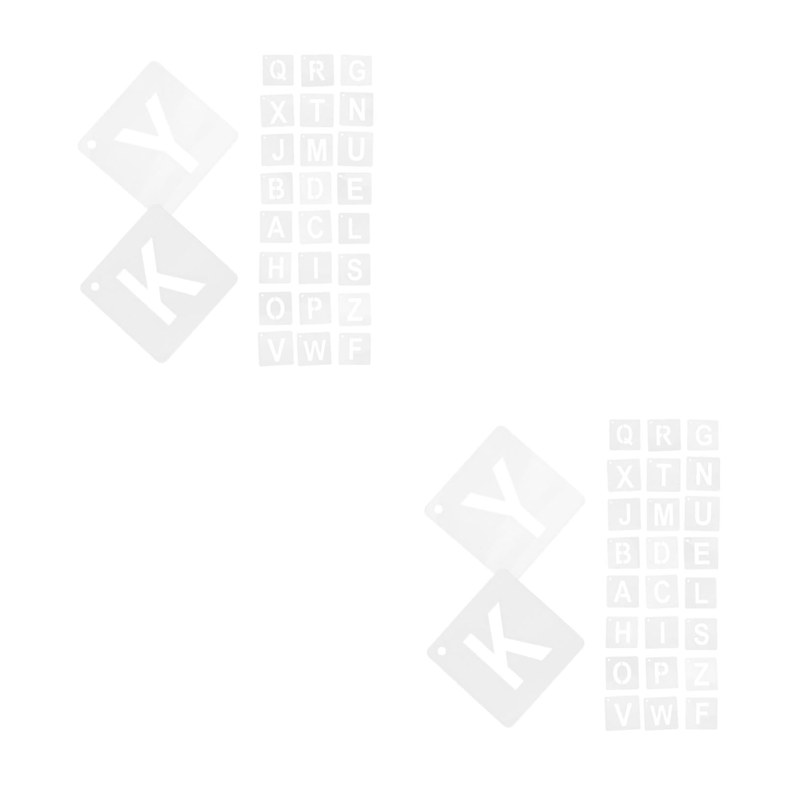 2 Sets Multi-Function Letter Stencils Reusable A-Z Alphabet Templates ...