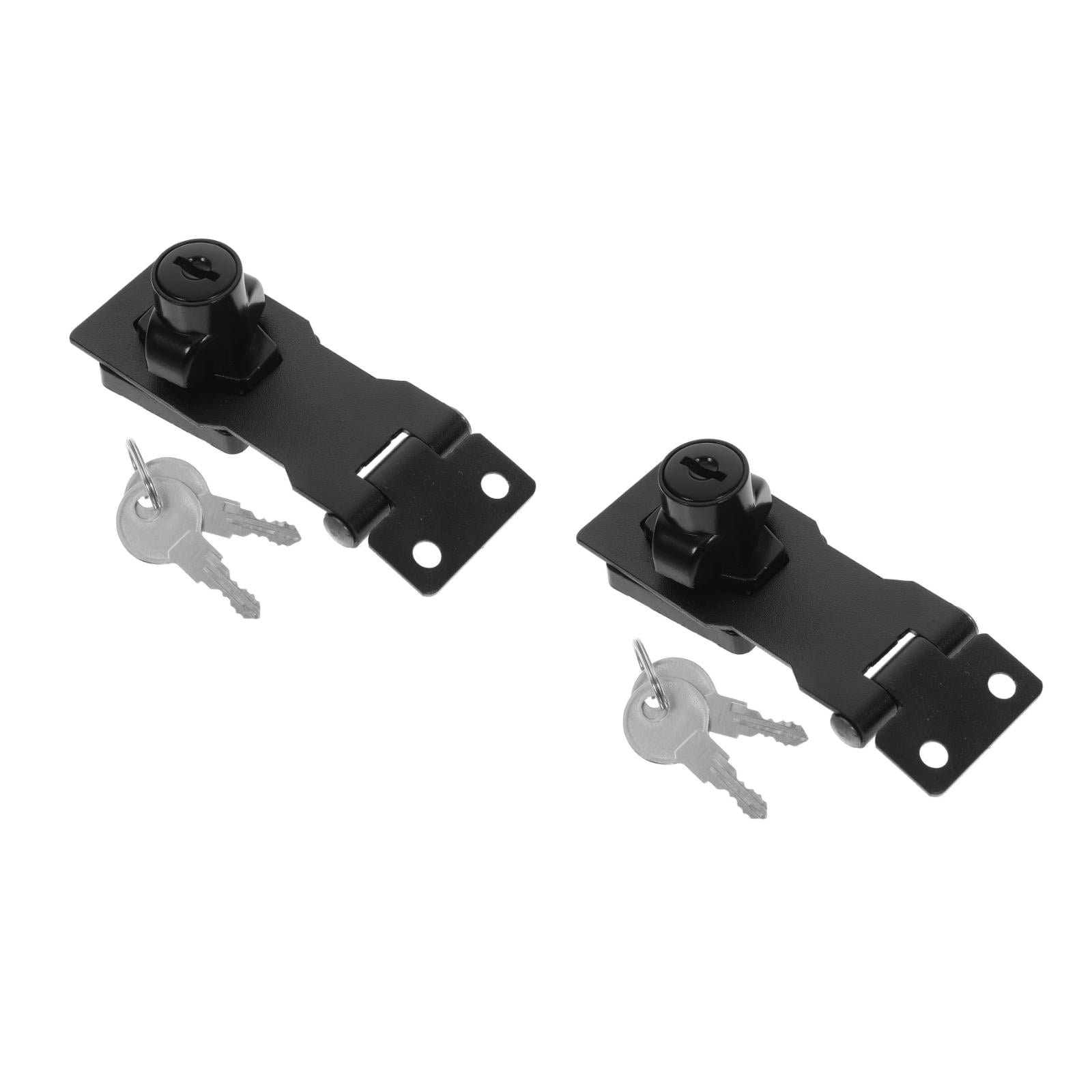 HOMEMAXS 2 Sets Secure Metal Cabinet Lock With Key Hasp Latch For ...