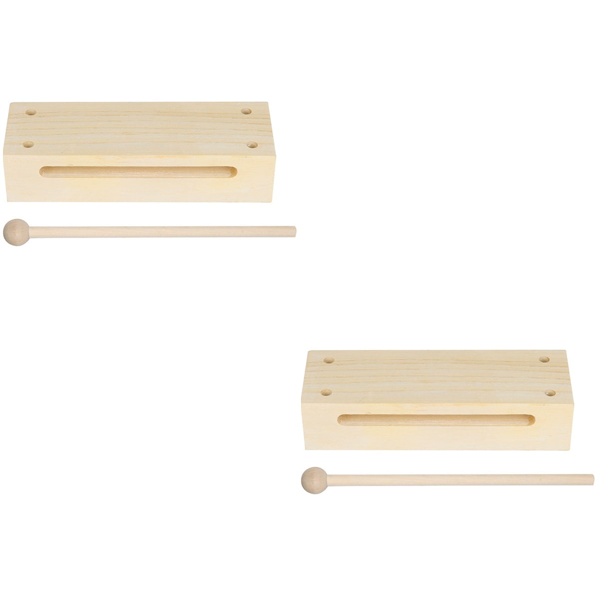 HOMEMAXS 2 Sets Wood Block Instrument with Mallet Wood Rhythm Block ...