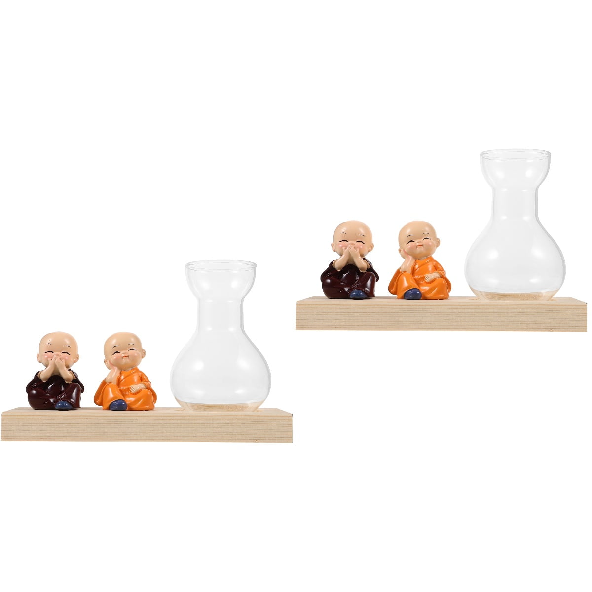 HOMEMAXS 2 Sets of Desktop Clear Planter Flower Vase Clear Glass ...