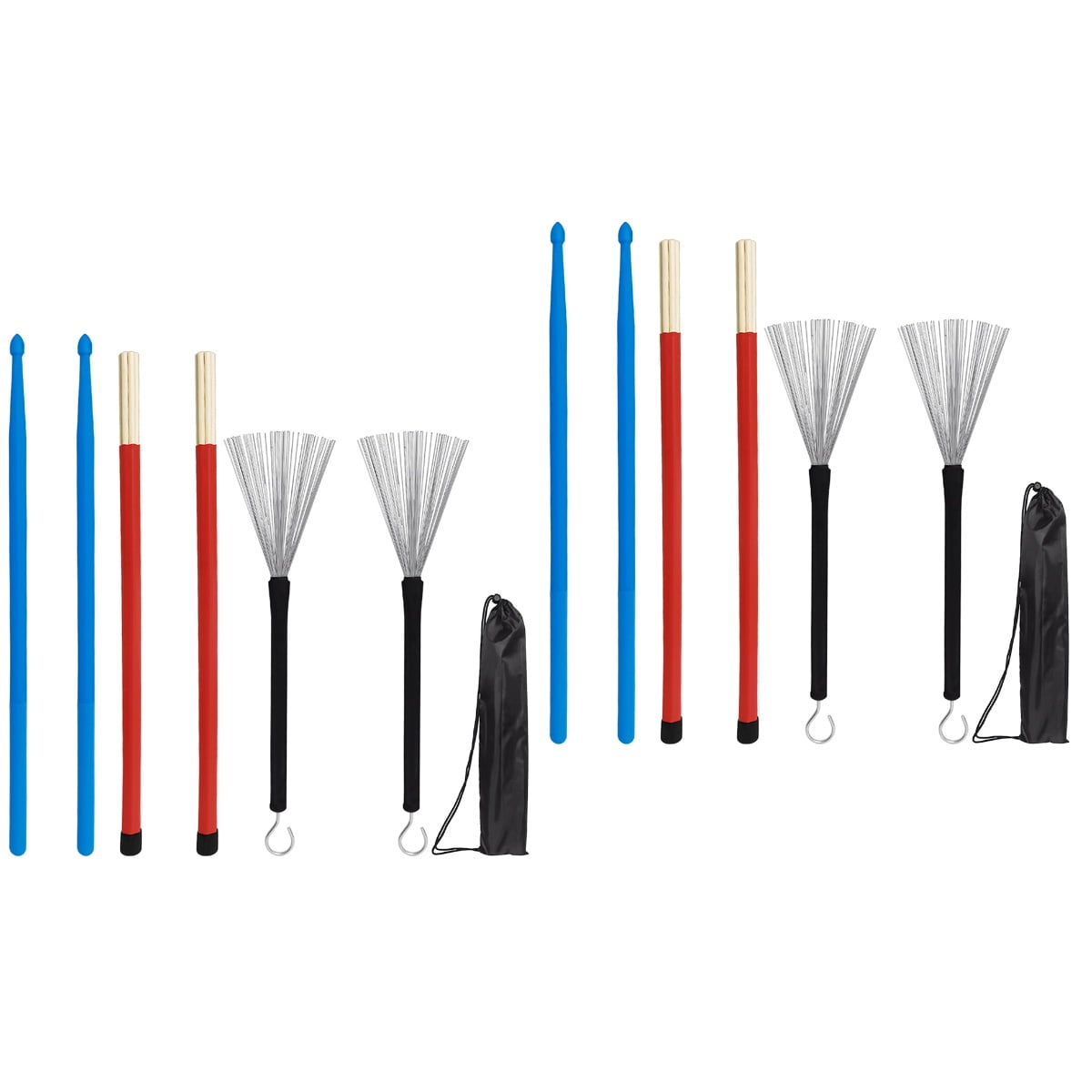 HOMEMAXS 2 Sets of Drumsticks Drum Kit Percussion Drum Set Wire Brush ...