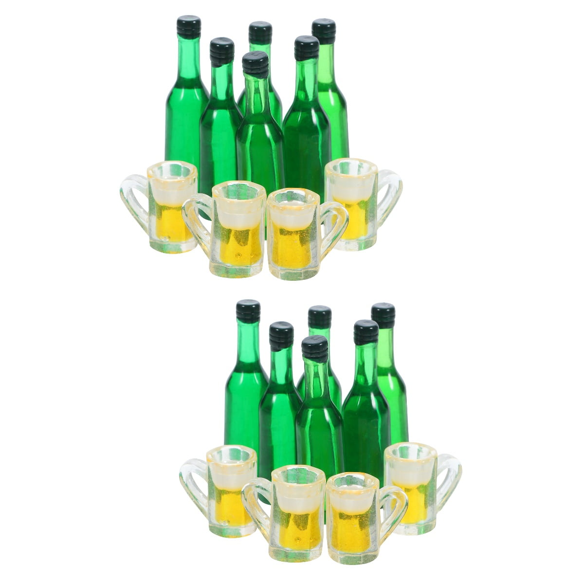 HOMEMAXS 2 Sets of Miniature Cup With Beer Doll House Beer Bottles Prop Mini Beer Mugs Resin ...