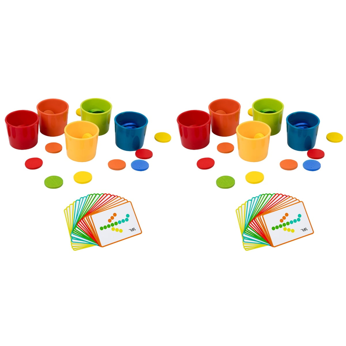 HOMEMAXS 2 Sets of Montessori Wooden Sorting Cup Colors Sorting ...