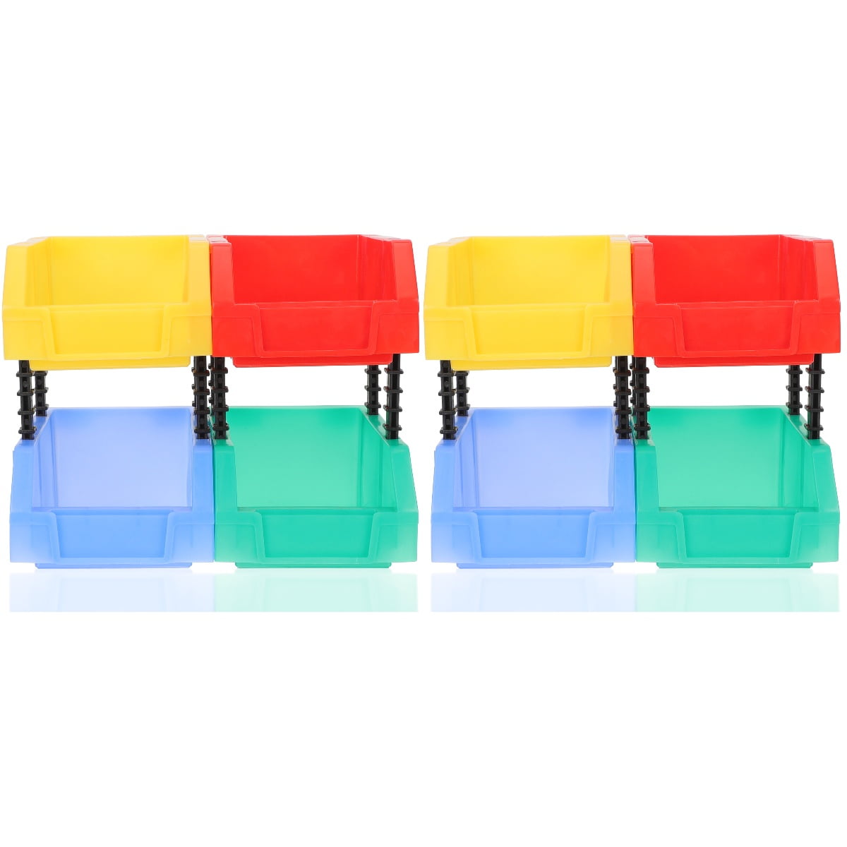 HOMEMAXS 2 Sets of Plastic Stacking Bins Snack Sort Storage Bins ...
