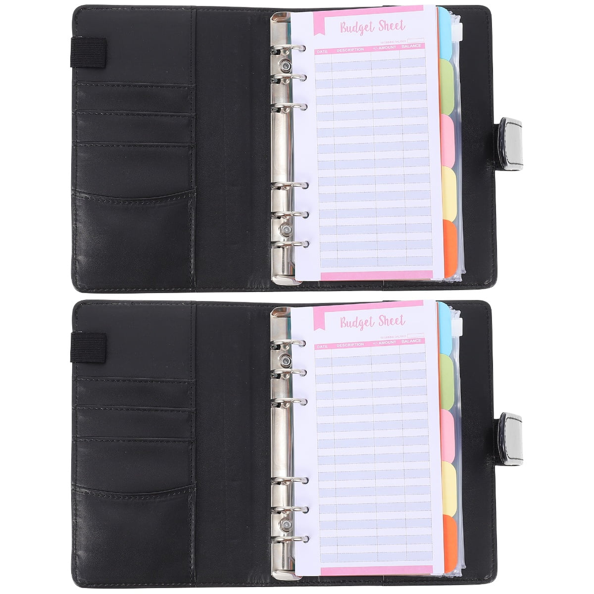 HOMEMAXS 2 Sets of Portable Budget Binder Magnetic Closure Schedule ...