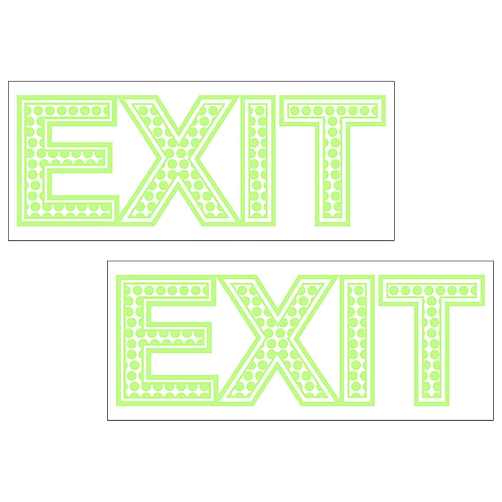 HOMEMAXS 2 Sheets Safety Exit Signage Sticker Luminous Wall - Walmart.com