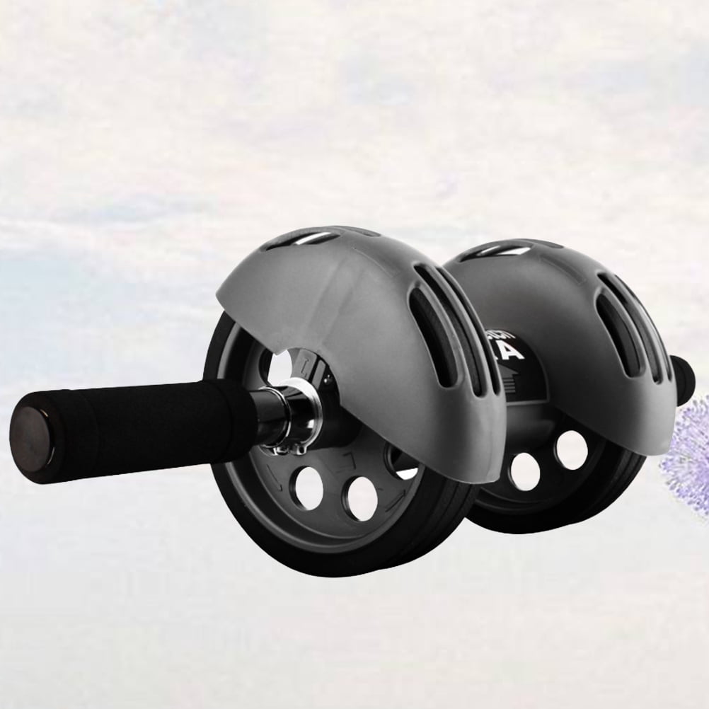 2 Wheels Ab Roller Exercise Tool with Kneeling Pad for Fitness Auto ...