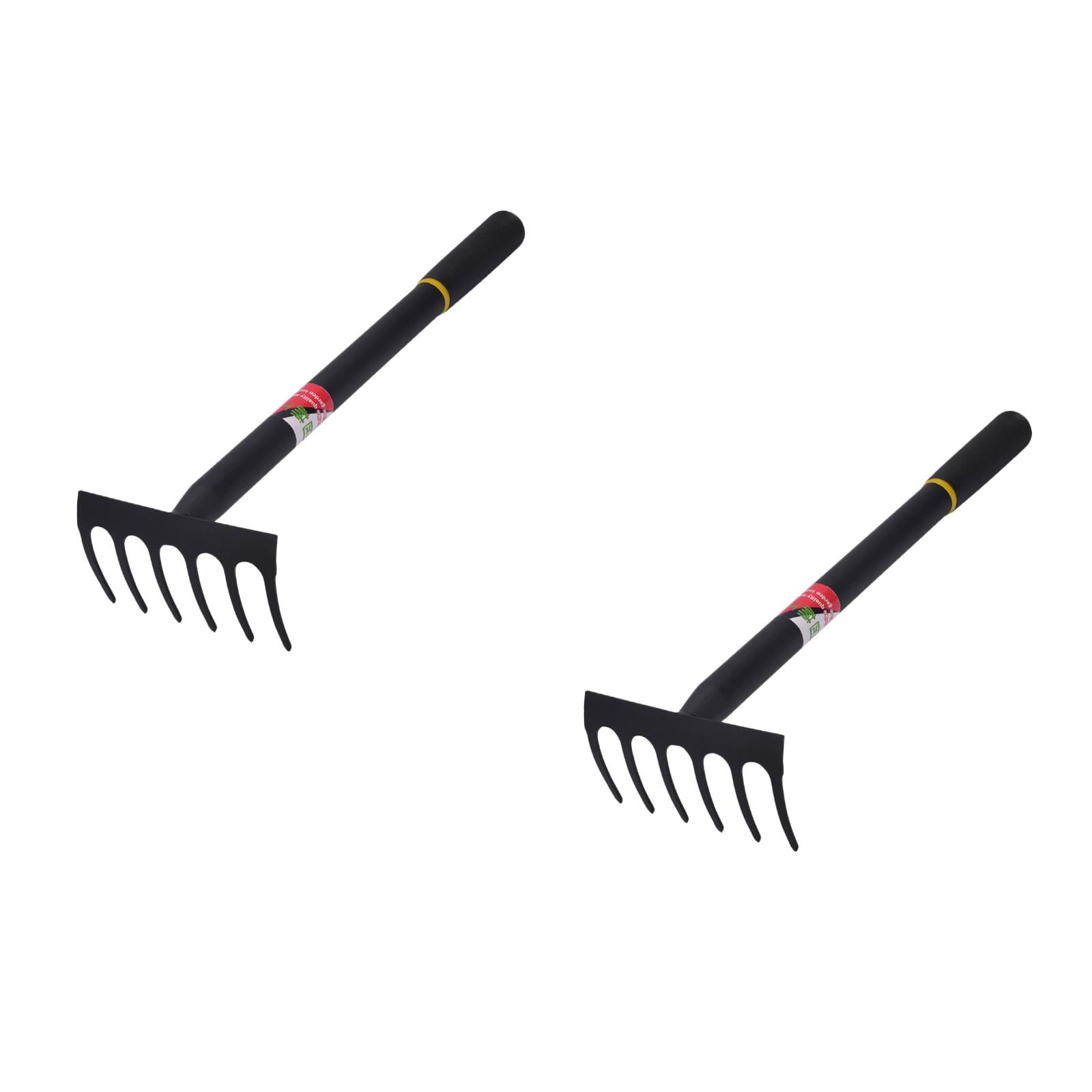 HOMEMAXS 2 pcs Garden Rake Soil Tiller with Handle Cultivating Tool ...