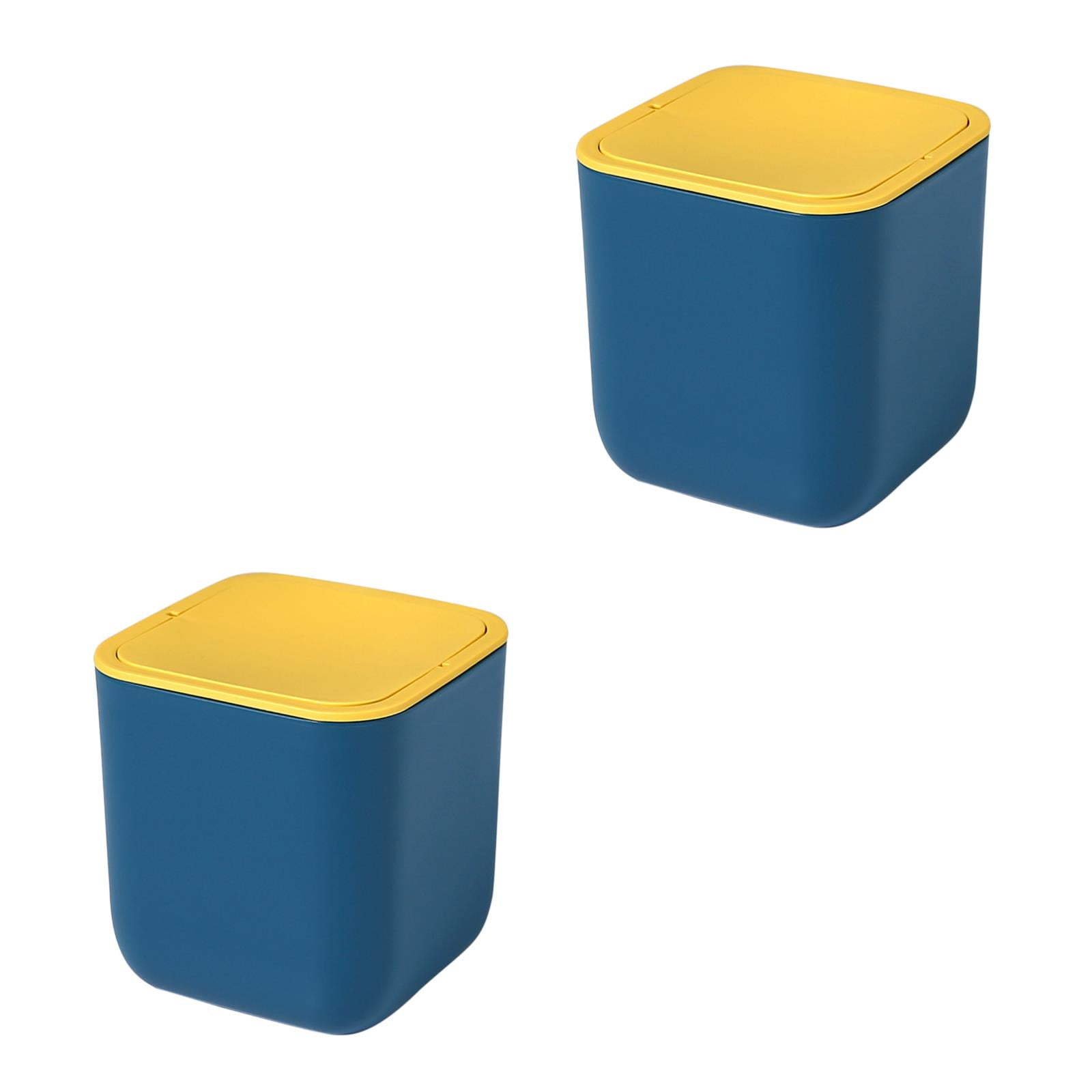 2 pcs Plastic Desktop Trash Can Mini Sundries Ash-bin Waste Paper Can ...