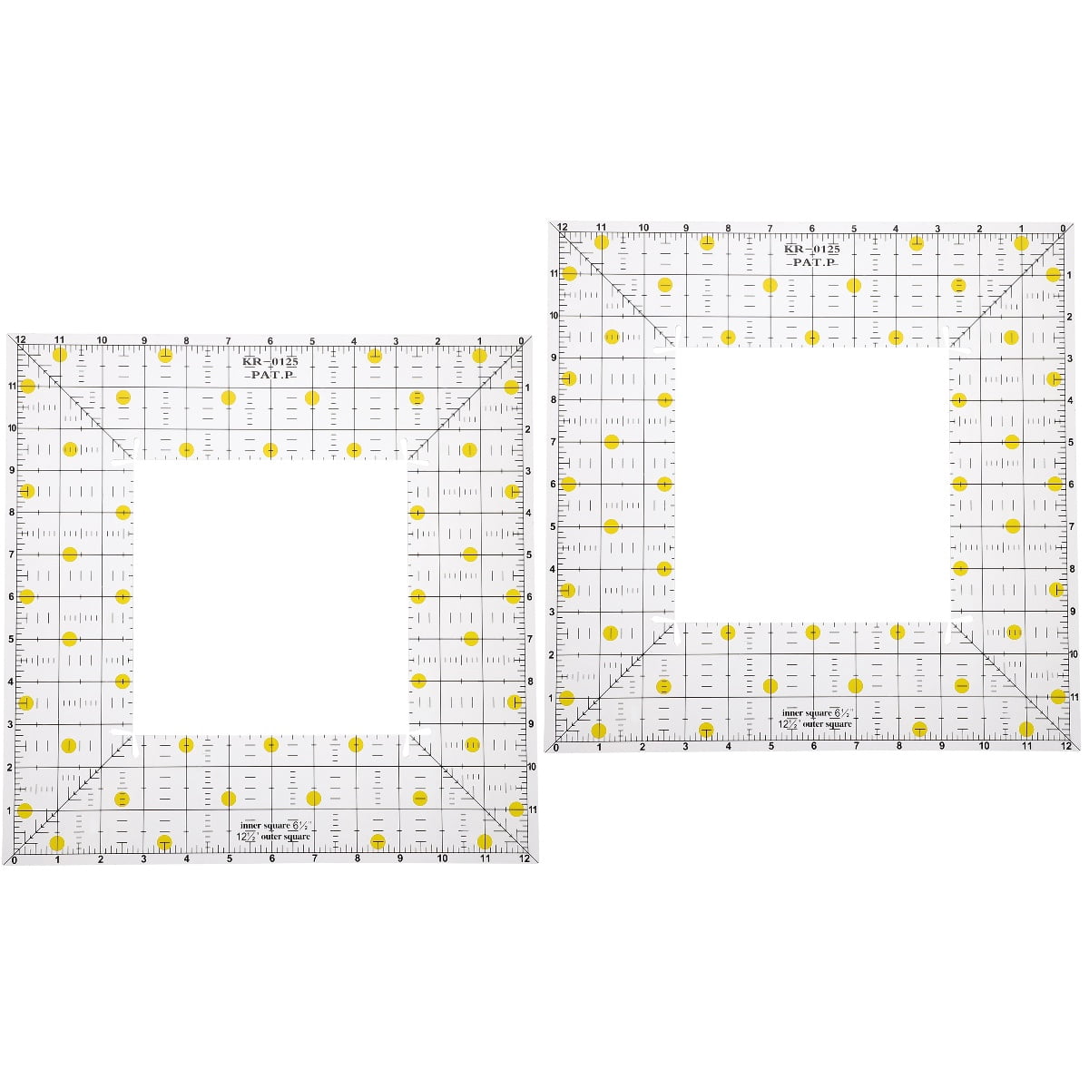 HOMEMAXS 2 pcs Square Shape Sewing Ruler Clothing Patchwork Ruler ...