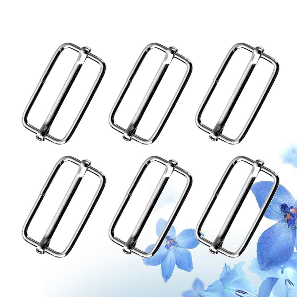 HOMEMAXS 20 PCS Adjustable Webbing Slider Straps with Buckles Silver ...