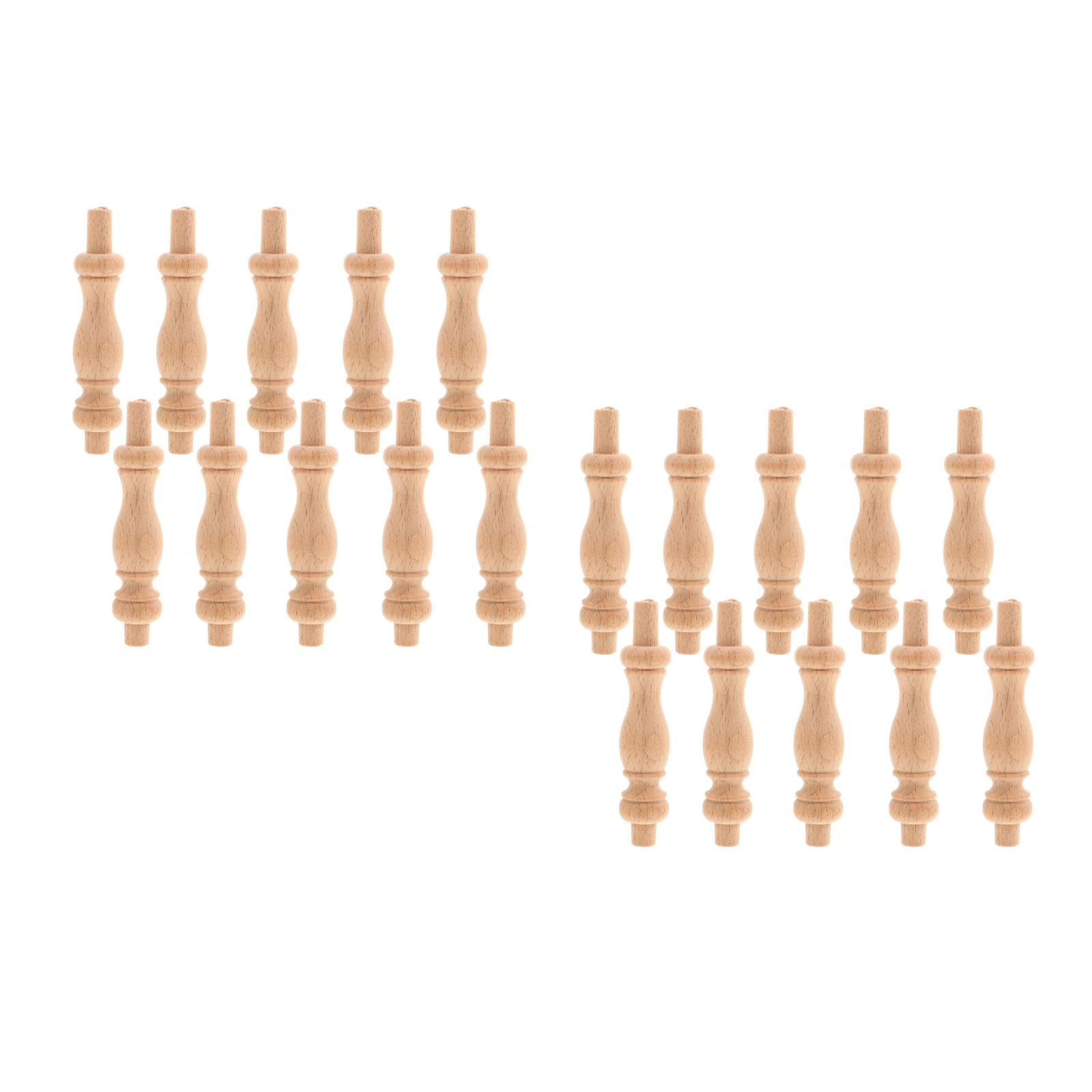 HOMEMAXS 20 PCS Unfinished Wooden Baluster Spindles Decorative ...