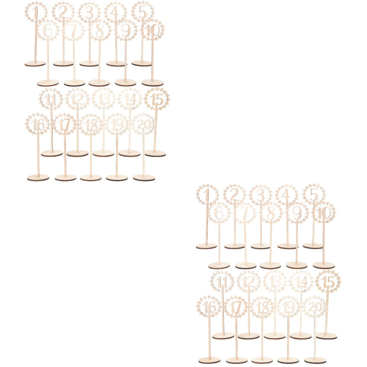 HOMEMAXS 20 Packs Wedding Table Numbers Wood Table Number Sign Standing ...