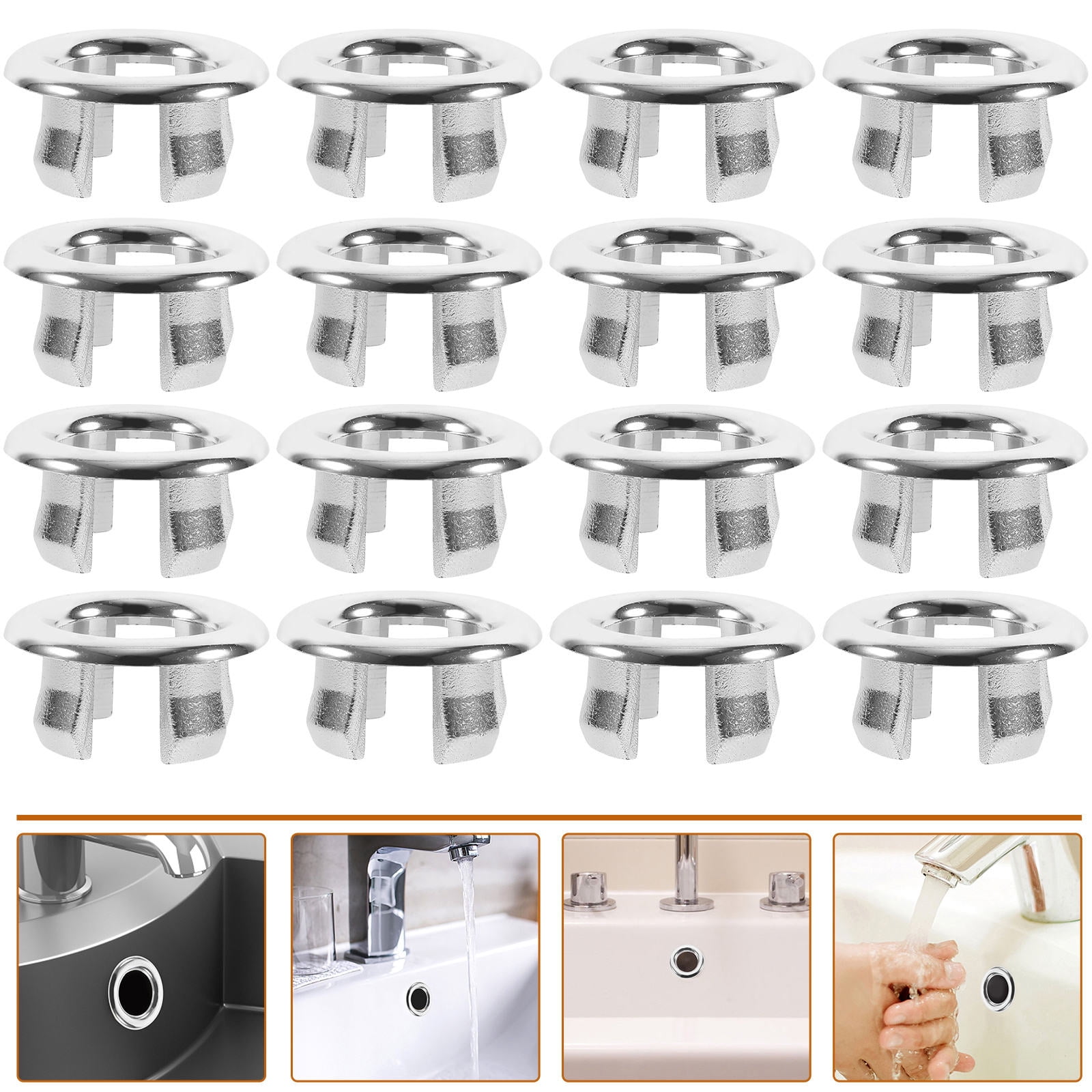HOMEMAXS 20 Pcs Bath Overflow Ring Fits Most of Wash Basin 3x3x1.5cm ...