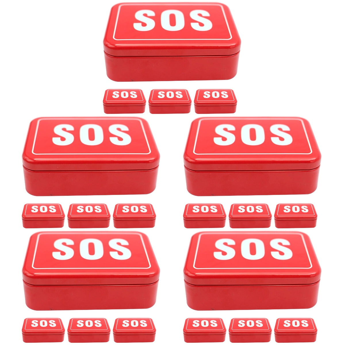 20 Pcs Camping Tool Box Small Tinplate Box SOS Tinplate Box Storage ...