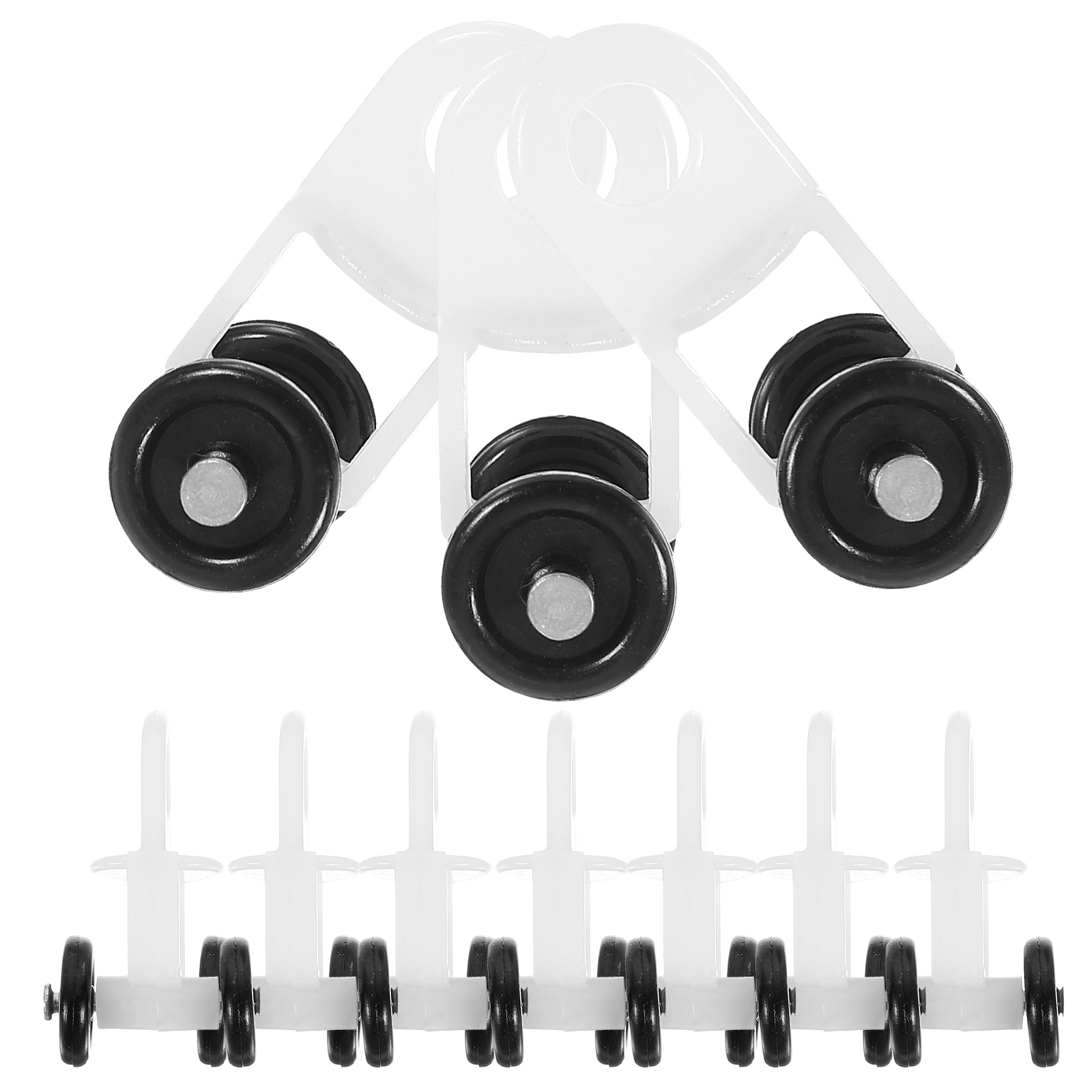 HOMEMAXS 20 Pcs Curtain Track Pulleys Adjustable Automatic Ceiling ...