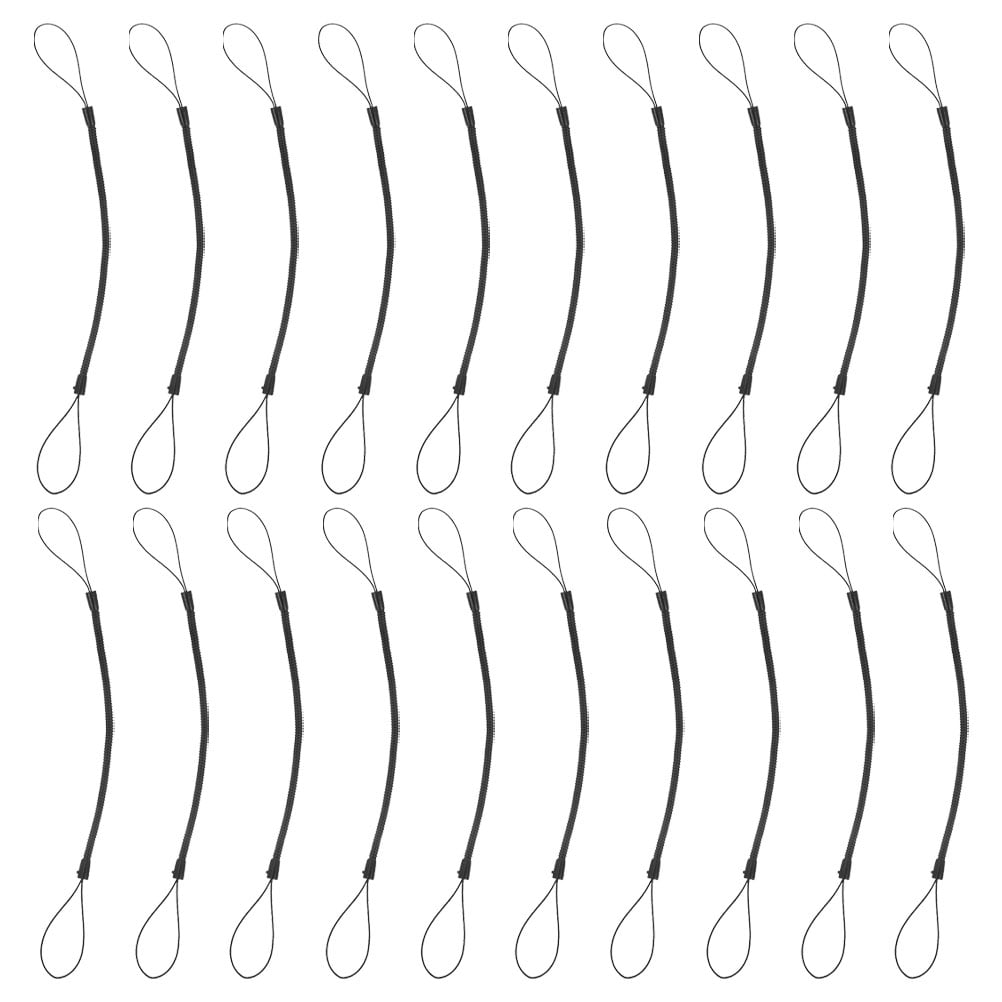 HOMEMAXS 20 Pcs Elastic Coil Lanyard for Touch Pens Tether Rope Black ...