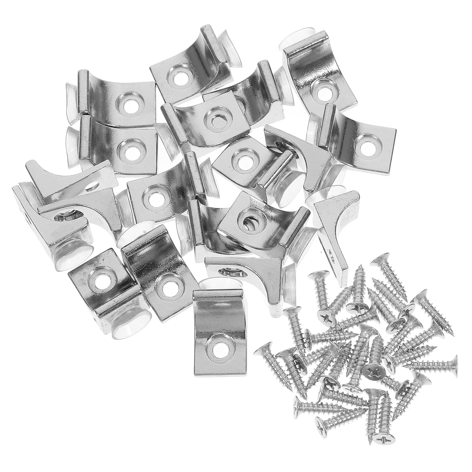 HOMEMAXS 20 Pcs Glass Shelf Bracket Pegs Corner Brace Swirl Collar Clip ...