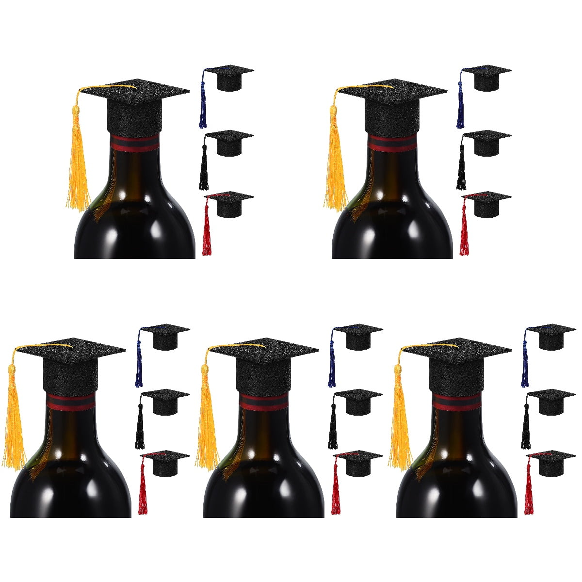 HOMEMAXS 20 Pcs Graduation Caps Decorations Mini Hat Bottle Covers Mini ...