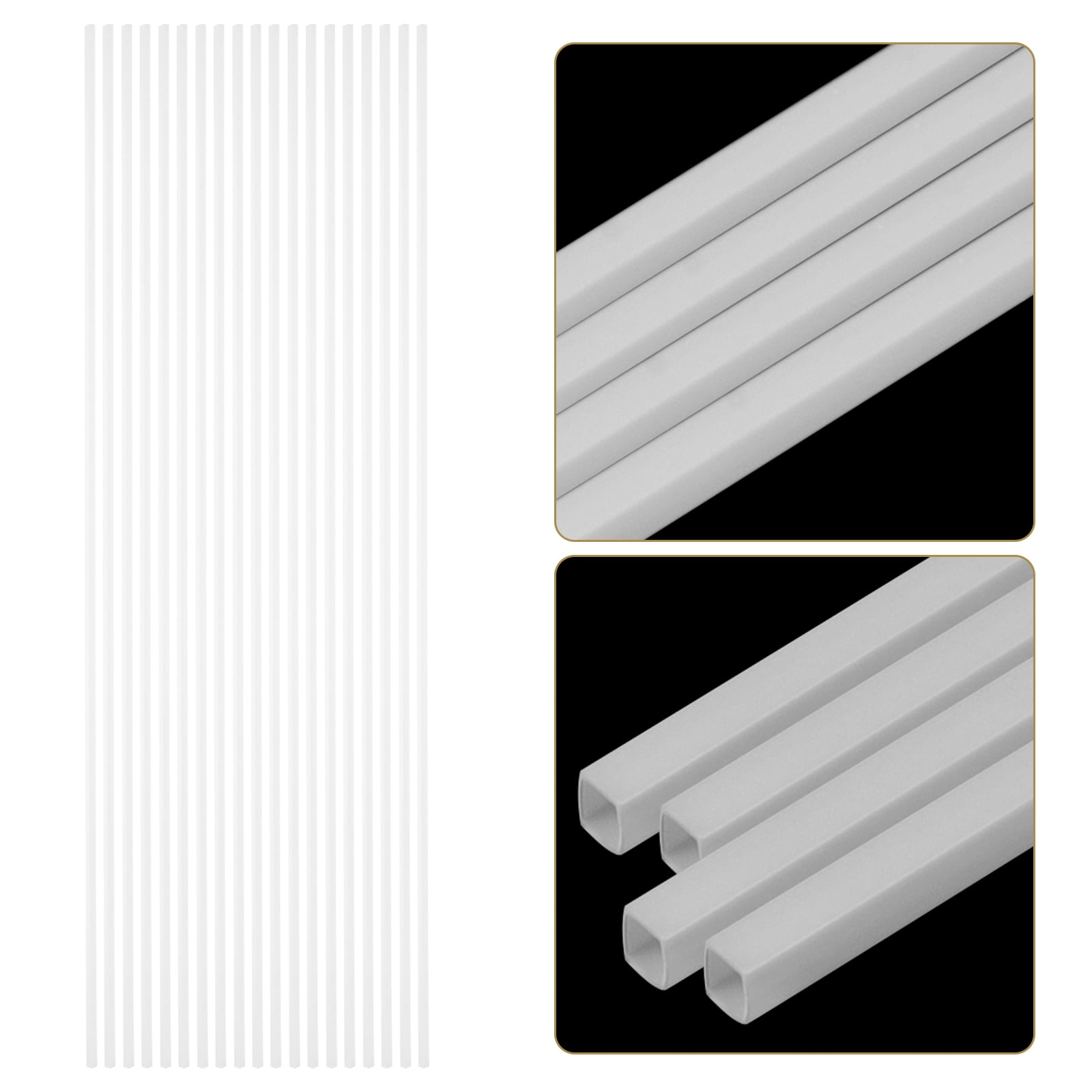 HOMEMAXS 20 Pcs Hollow Rods Test Tubes Hollow Square Tube 50.00X0.40X0 ...