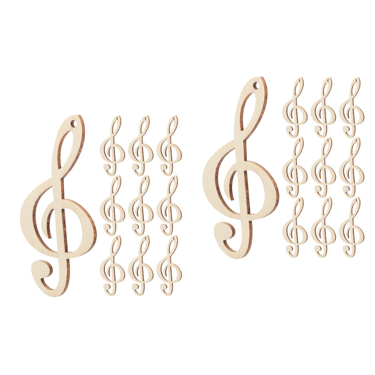 HOMEMAXS 20 Pcs Music Note Shaped Cutouts Wood Slices Unfinished Wood ...