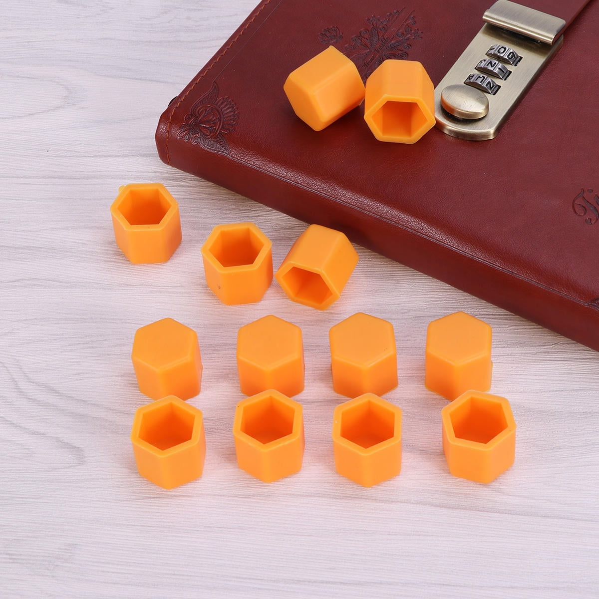 HOMEMAXS 20 Pcs Orange Color Wheel Lug Nut Covers Enhances Car Finish ...