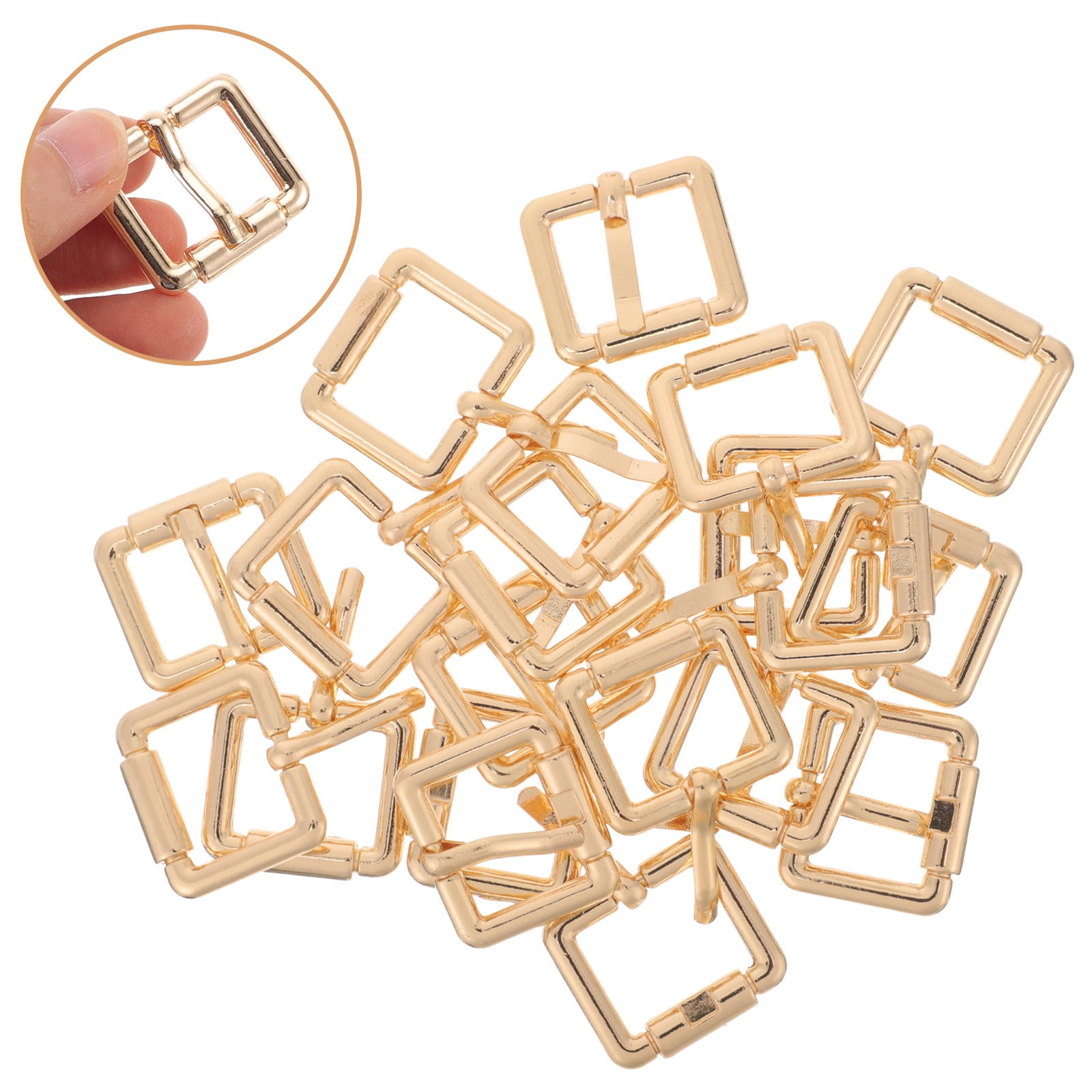 HOMEMAXS 20 Pcs Overalls Belt Fasteners Suspender Buckles Strap Golden ...