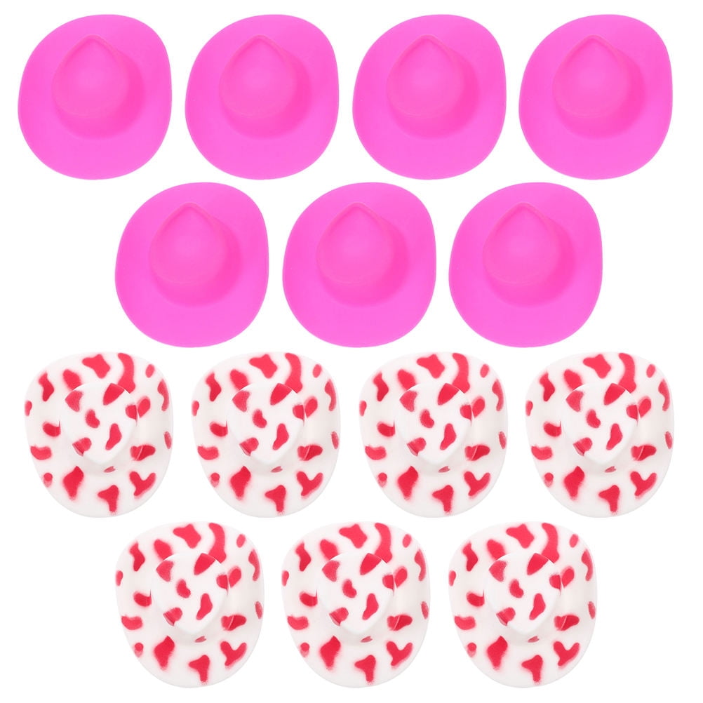 20pcs Miniature Cowboy Hats Tiny Plastic Decorative Hats for Doll House ...