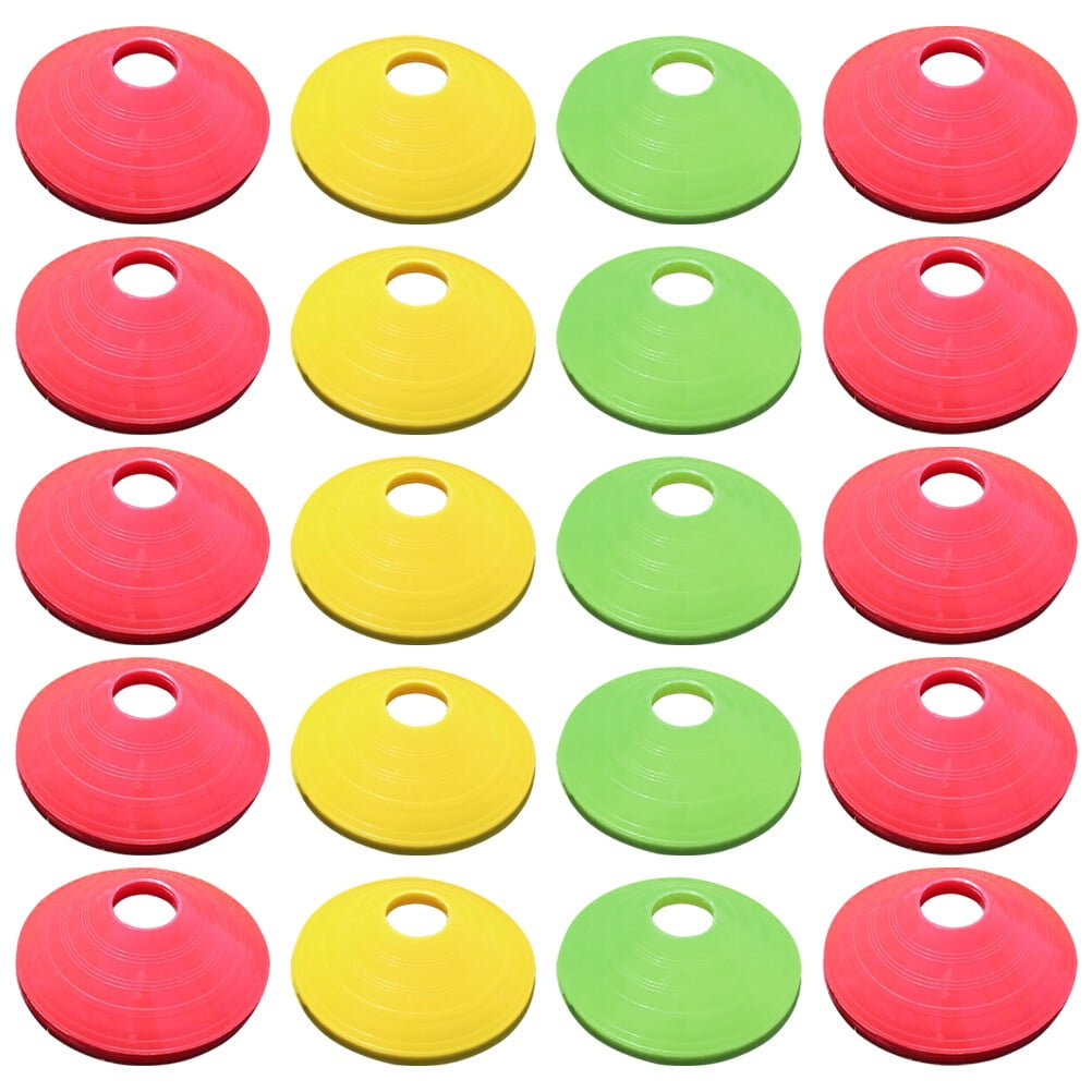 20 Pcs Plastic Sports Cone Flat Cones Soccer Training Obstacle Agility ...