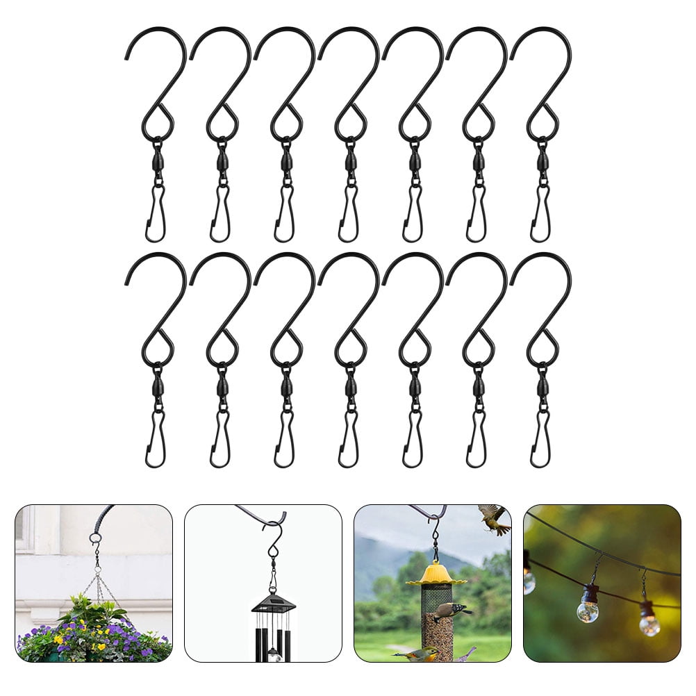 HOMEMAXS 20 Pcs Rotating Wind Chimes Hooks Bird Cage Hanging Clips ...