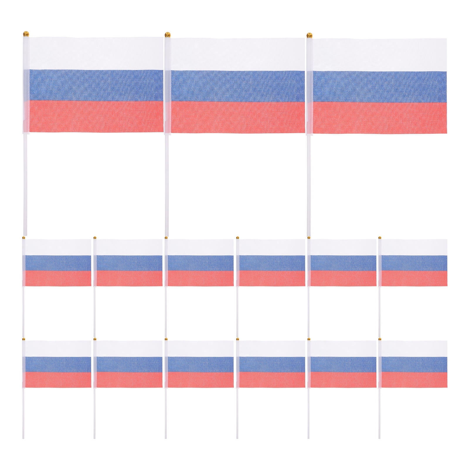 HOMEMAXS 20 Pcs Russian Stick Flags Russian Small Mini Hand Waving ...