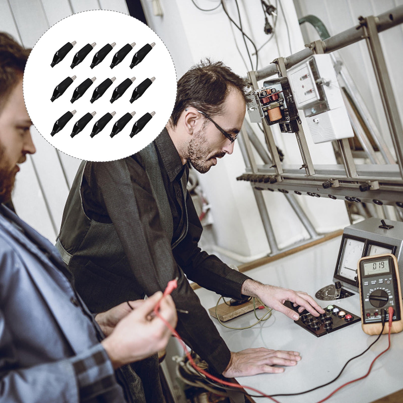 HOMEMAXS 20 Pcs Safety Test Clip Clamp Accessory Gator Clips Insulator ...