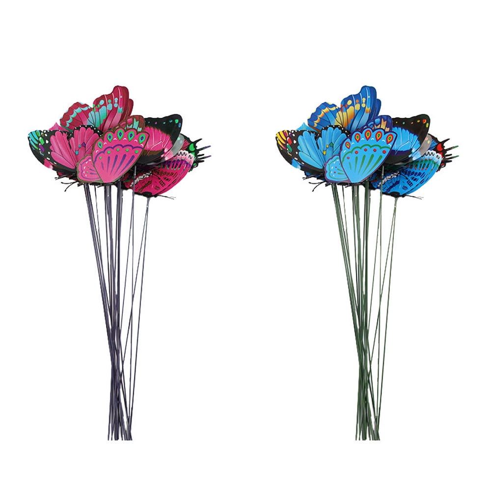 20 Pcs Simulated Butterfly Insert Rod Garden Decorations - Walmart.com