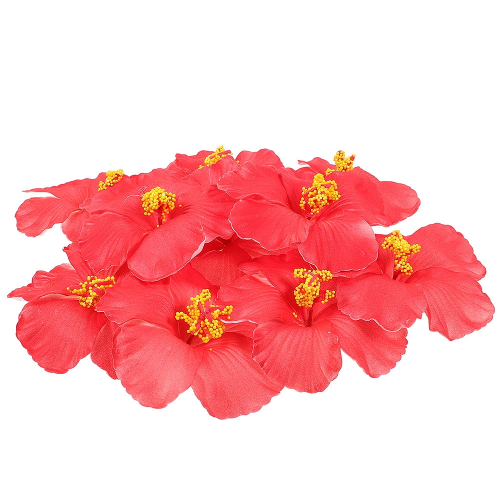 HOMEMAXS 20 Pcs Small White Goose Figurine Artificial Hibiscus Flower ...