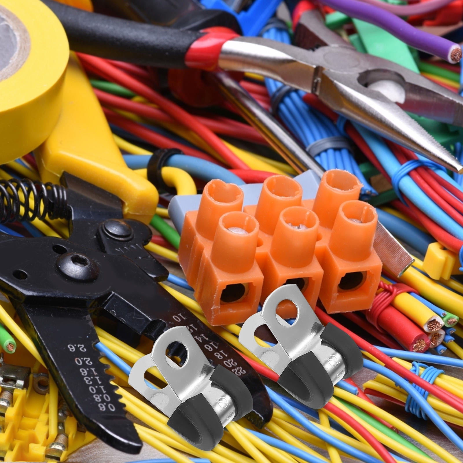 HOMEMAXS 20 Pcs Stainless Steel Clamps Heavy Duty Strap Wire for Cables ...