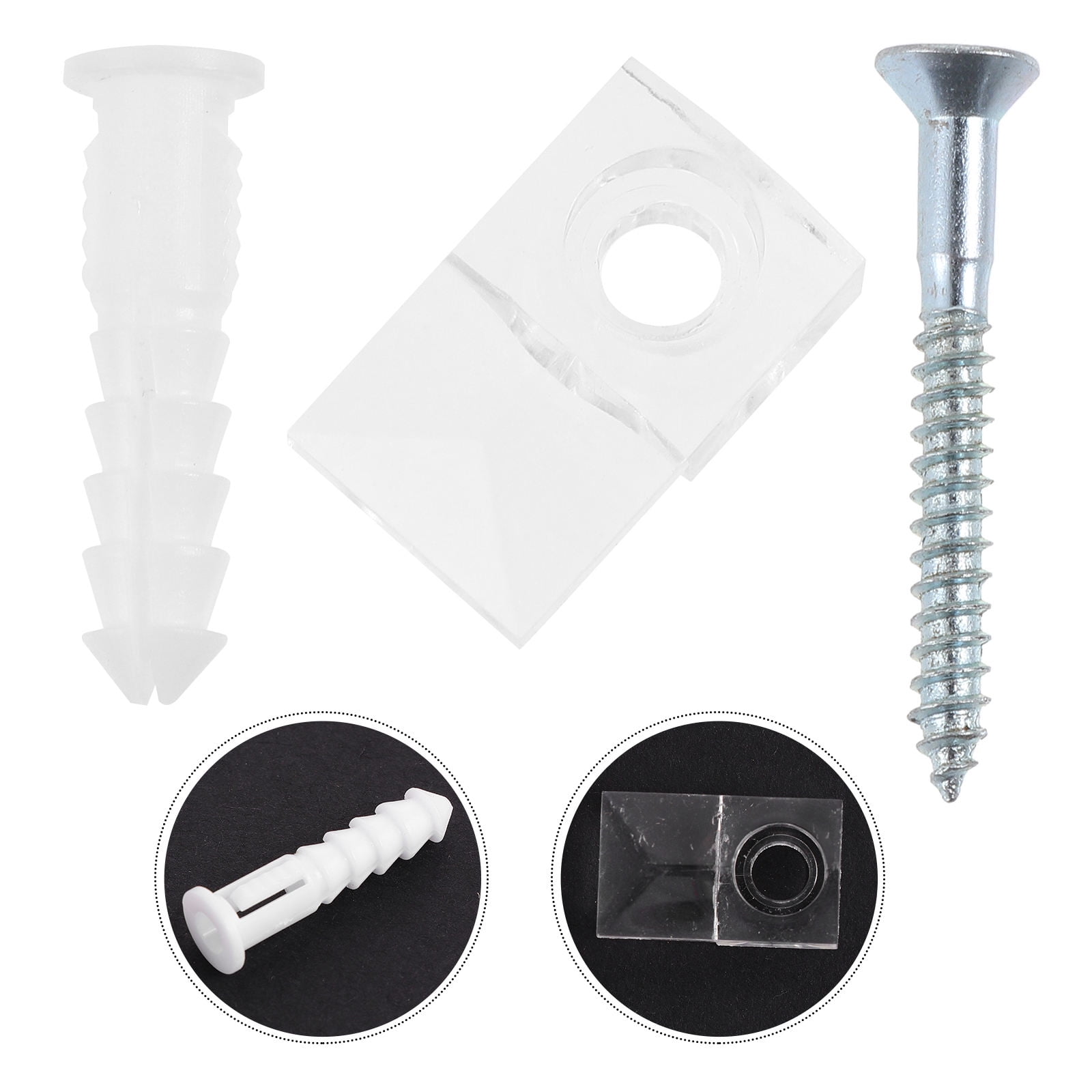 20 Sets Glass Mirror Fixing Clip Mounting Clips for Wall over Door ...