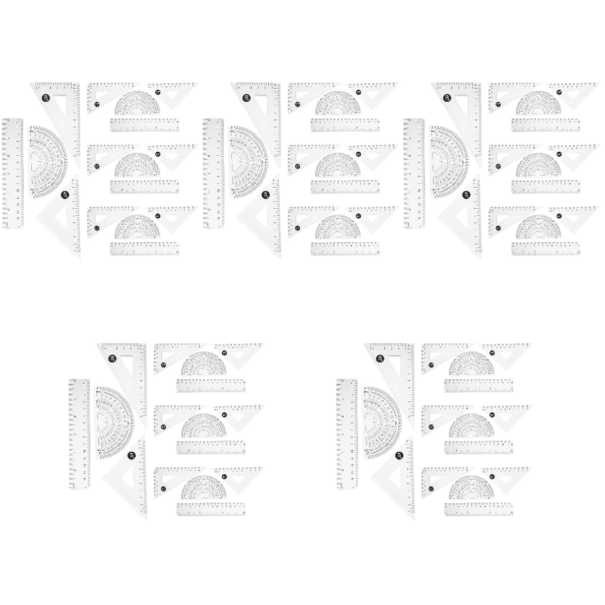 20 Sets of Drawing Ruler Tool plastic Scale Drawing Accessories Ruler ...