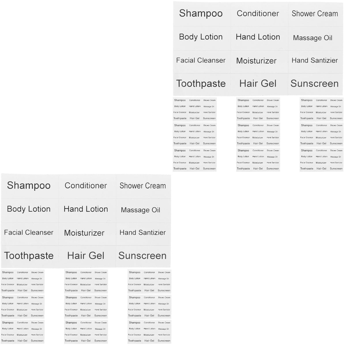 HOMEMAXS 20 Sheets of Travel Sub Bottle Labels Bottle Classification ...