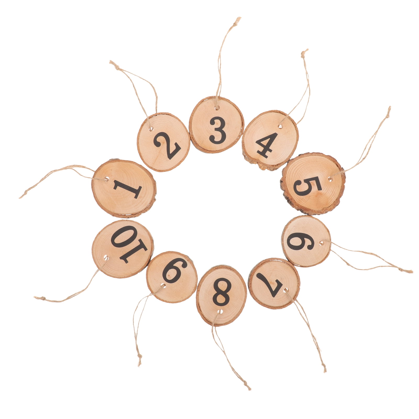 HOMEMAXS 20 pcs 1-10 Rustic Wedding Tree Slice Table Numbers Hanging ...