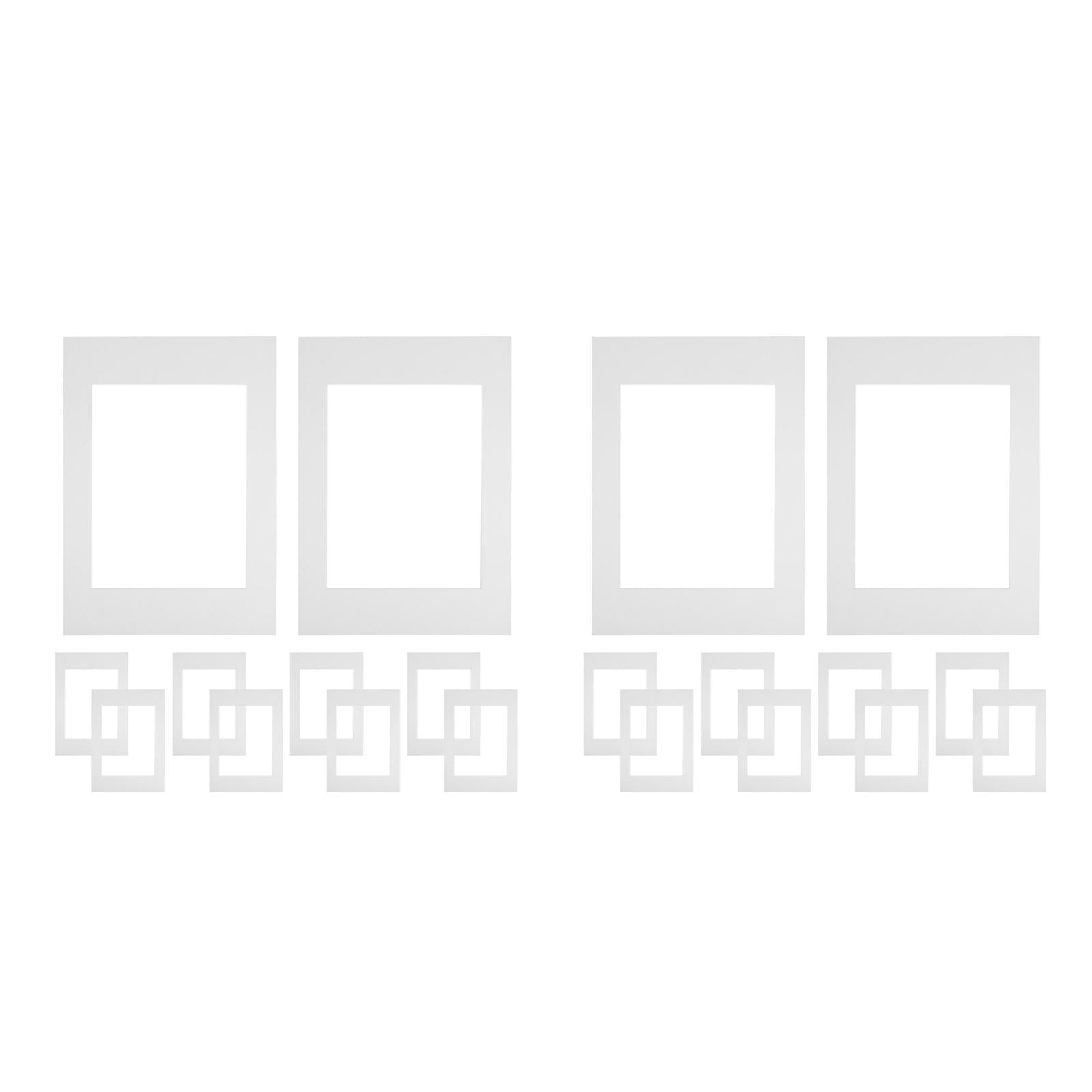 HOMEMAXS 20 pcs A4 White Cardboard Picture Frame Mat with Cutouts Ideal ...