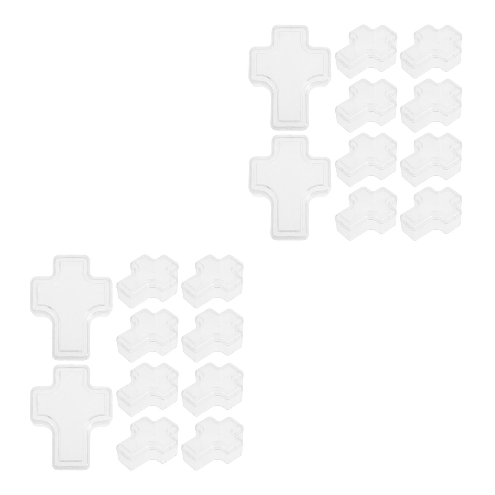 HOMEMAXS 20 pcs Clear Cross Shaped Box Transparent Plastic Trinket Case ...
