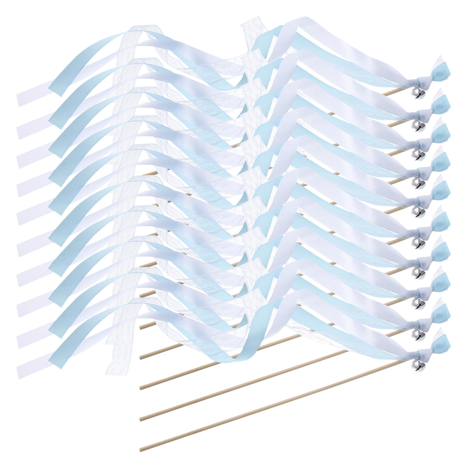 HOMEMAXS 20 pcs Lace Ribbons Streamers Ribbon Wand Sticks Wedding ...
