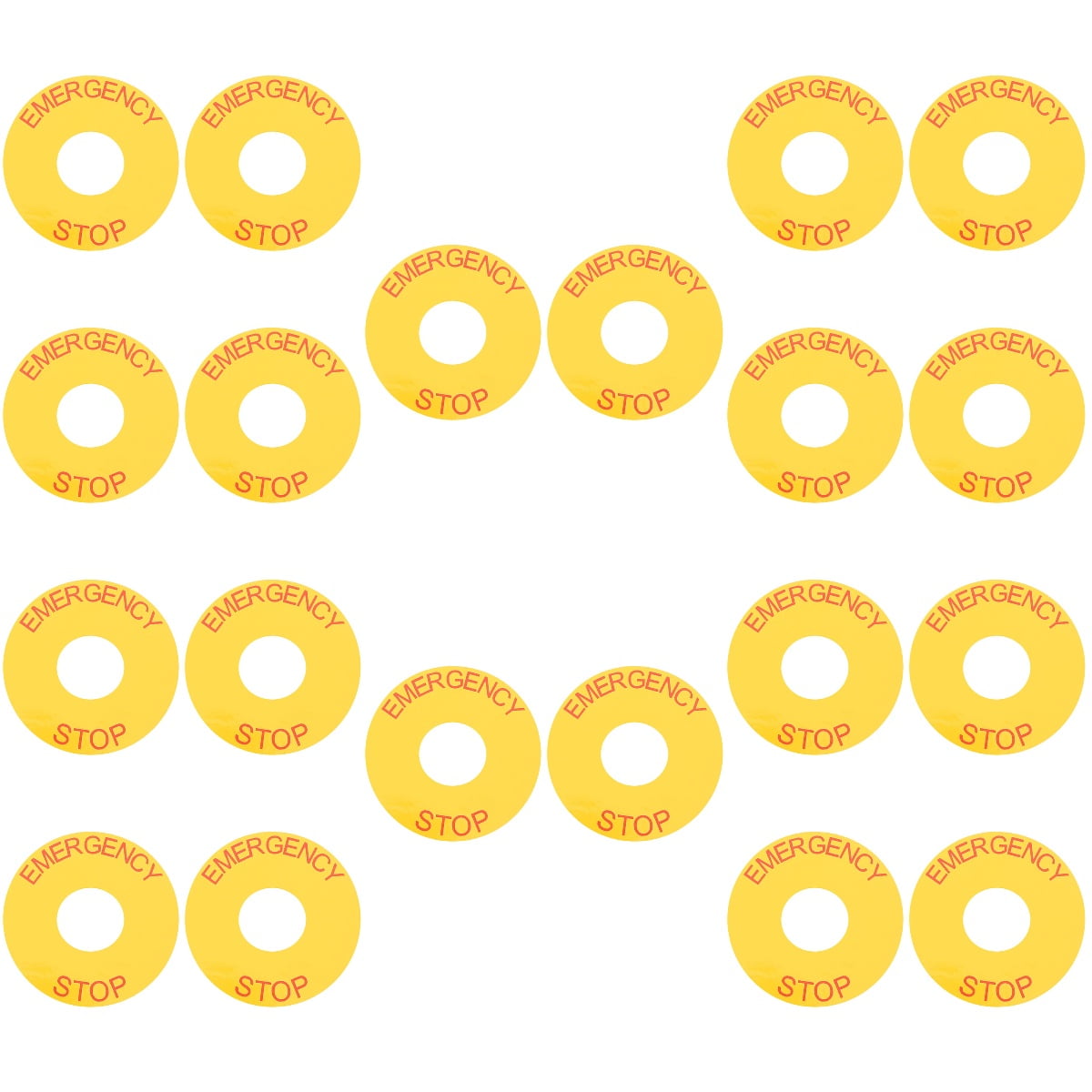 HOMEMAXS 20 pcs Machinery Power Stickers Emergency Stop Sign Emergency ...
