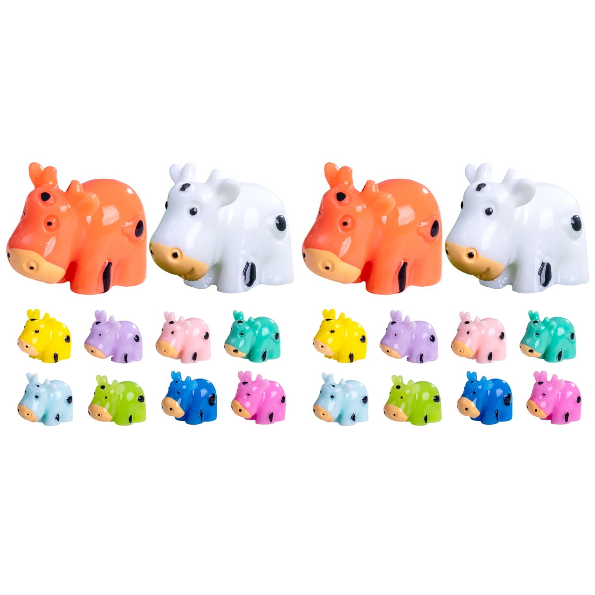HOMEMAXS 20 pcs Miniature Cow Figurines Portable Small Cow Statues Mini ...